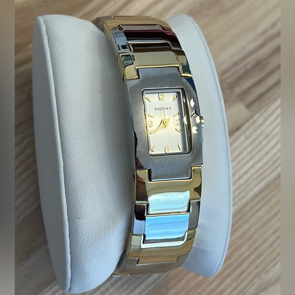 Elgin | Accessories | Elgin Ii Ladies Watch Gold Silver Tone Cuff ...